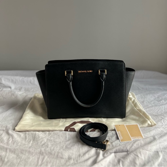MICHAEL Michael Kors | Bags | Michael Kors Selma Medium Satchel In Black | Poshmark
